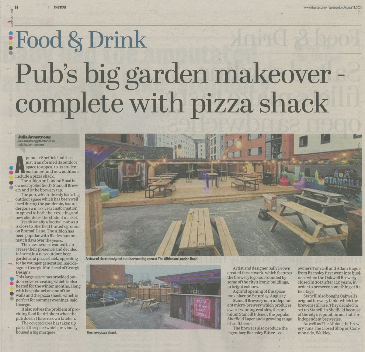 The Albion, Sheffield Mural - Sally Brown Art